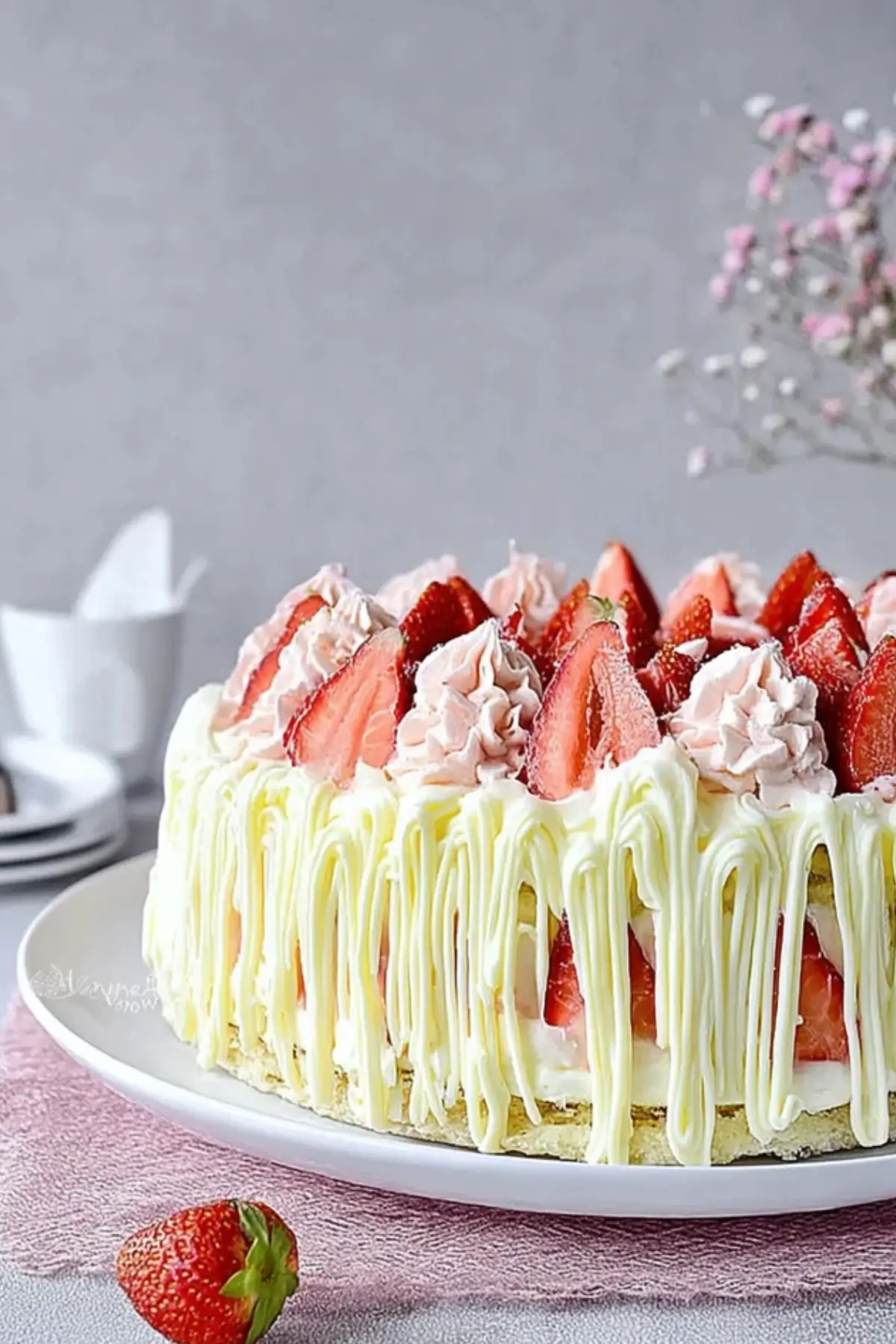 Erdbeer Sahne Torte – Das beste leichte Sommerrezept - Noras Kreationen